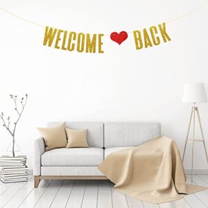 Dill-Dall Gold Welcome Back Banner, Welcome Home Sign,Housewarming, Military, Family Party Decorations