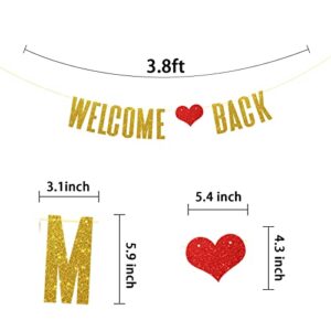 Dill-Dall Gold Welcome Back Banner, Welcome Home Sign,Housewarming, Military, Family Party Decorations