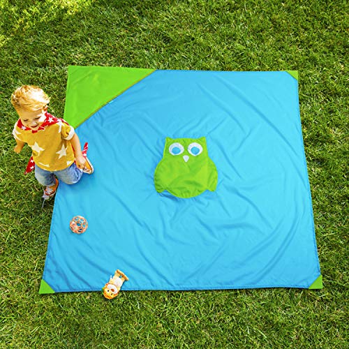 Munchkin Brica Go Play Portable Baby Travel Playmat, 58” x 58”, Blue/Green , 2 Piece Set