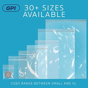 GPI - 6" X 4" 500 Count, 2 Mil Clear Reclosable Zip Plastic Poly Bags with Resealable Lock Seal Zipper for Snack, Candy, Nuts, Cookies, Sewing Supplies, Beads.