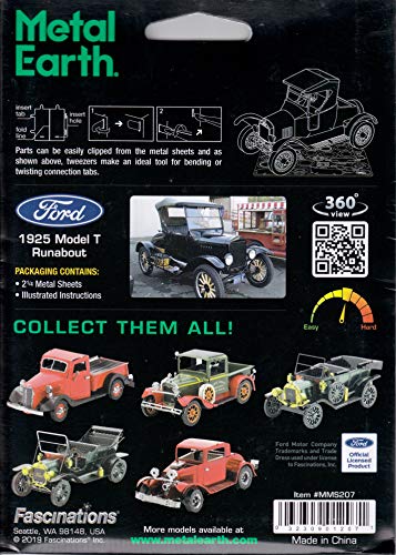 Fascinations Metal Earth 1925 Ford Model T Runabout 3D Metal Model Kit