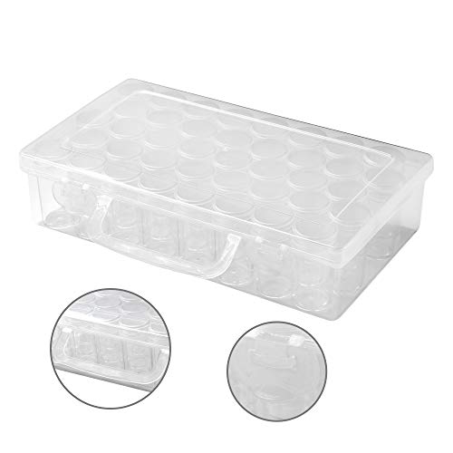 Diamond Bead Storage Containers, 30 Pcs Removable Clear Plastic Organiser with Lid for Nail Art Rhinestone Jewelry DIY Diamond Cross Stitch Tools and Other Small Items