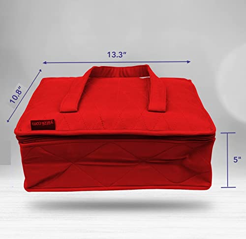 Yazzii Crafter's Companion Organizer Bag with 16 Pockets - Arts & Crafts Storage Tote Organizer - Multipurpose Storage Organizer for Crafts, Sewing & Quilting Notions, & Art Supplies Red