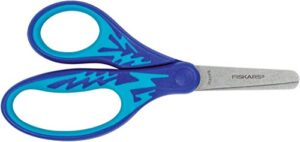 fiskars 194220 back to school supplies, kids scissors softgrip blunt-tip, 5 inch, color received may vary