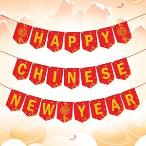 hying 22 pcs chinese new year banners spring festival hanging decorations 2023 happy new year banner garland red flag hanging bunting ornaments for chinese new year decorations