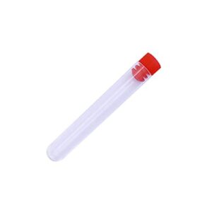 HEALLILY Sewing Needles Tube Clear Plastic Storage Empty Tubes Beads Container Organizers Bottles with Red Plug 10 Pcs