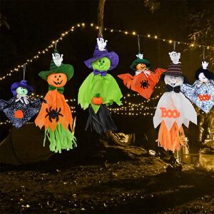 NAIWOXI Halloween Decorations for Kids or Adults - Halloween Hanging Ghost, Pumpkin Skeletons Swirls Hanging, Banner, Garland, Scary Photo Booth Props, Balloons, Confetti, 68 PCS Cute Halloween Party Decorations for Indoor outdoor