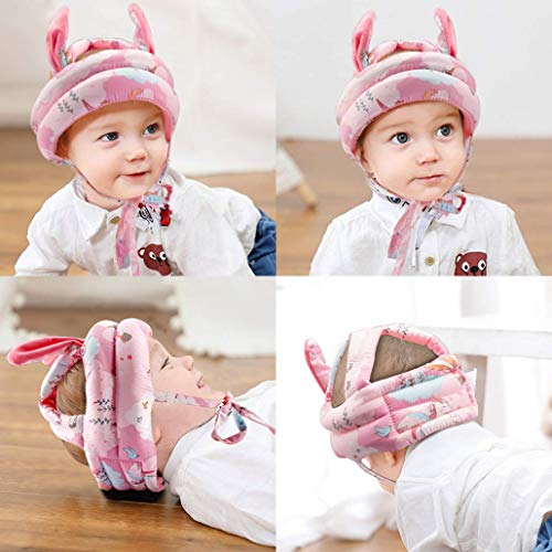 ORANGEHOME Toddler Walking Helmet, Baby Bumper Protect Hat Head Cushion Breathable, Kids Anti-Fall Safety Cap for Walking and Playing-Light Pink