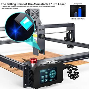 ATOMSTACK X7 Pro 50W Laser Engraver, Laser ingravor Cutter, 10W Output Power CNC Laser Engraver Cutting Machine, Eye Protection Fixed-Focus, DIY Laser Marking for Wood and Metal, 400x410mm