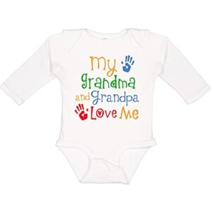 inktastic my grandma and grandpa love me long sleeve creeper newborn 0020 white 26a30