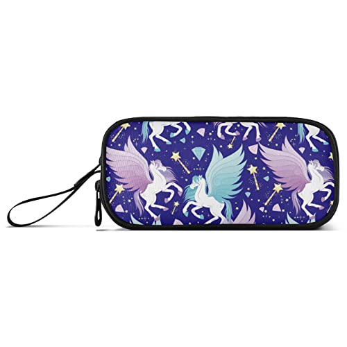 Kigai Large Pencil Case Cute Flying Pegasus Organizer Pencil Bag for Boys Girls School Office Stationery Box with Zipper