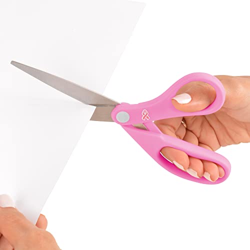 Westcott 15387 8" Pink Ribbon Stainless Steel Scissors, 8 W in