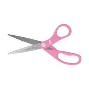 Westcott 15387 8" Pink Ribbon Stainless Steel Scissors, 8 W in