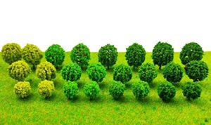 24pcs mini model trees mixed bush trees vegetation groups shrubs for model train scenery architecture trees model scenery trees fake trees with no stands