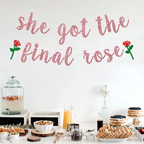 She Got The Final Rose Banner, The Bachelor Themed Banner, Glitter Bachelorette, Bridal Shower, Engagement, Wedding Decorations , Rose Gold Glitter