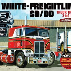 AMT White Freightliner 2-in-1 SC/DD Cabover Tractor (75th Anniversary) 1:25 Scale Model Kit