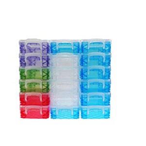 Storage Studios Advantus Super Stacker Crayon Box 8 Blue, 4, Clear, 2 Green, 2 Purple, 2 Pink 1.6 x 3.5 x 4.8 in. 61612 (18-Pack) bundled with 1 Artsiga Craft Bag