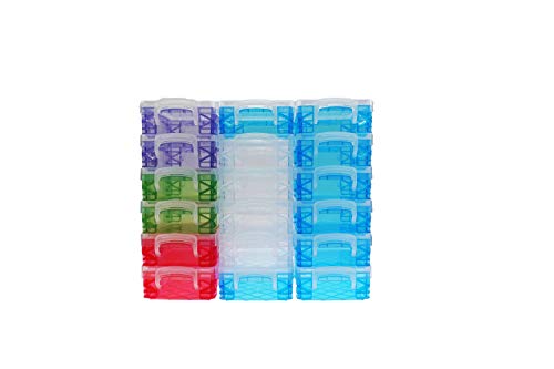 Storage Studios Advantus Super Stacker Crayon Box 8 Blue, 4, Clear, 2 Green, 2 Purple, 2 Pink 1.6 x 3.5 x 4.8 in. 61612 (18-Pack) bundled with 1 Artsiga Craft Bag