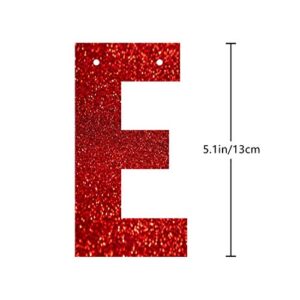 Red 16 Year Loved Banner, Red Glitter Happy 16th Birthday Party Decorations, Supplies