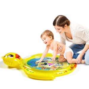 SUNSHINE-MALL Duck Baby Water mat, Tummy Baby Toys, Inflatable Play Mat Water Cushion Baby Toys, Fun Early Development Activity Play Center for Newborn (91 x 71 cm)