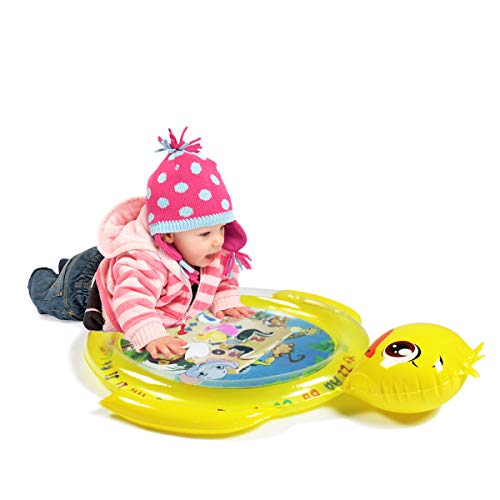 SUNSHINE-MALL Duck Baby Water mat, Tummy Baby Toys, Inflatable Play Mat Water Cushion Baby Toys, Fun Early Development Activity Play Center for Newborn (91 x 71 cm)