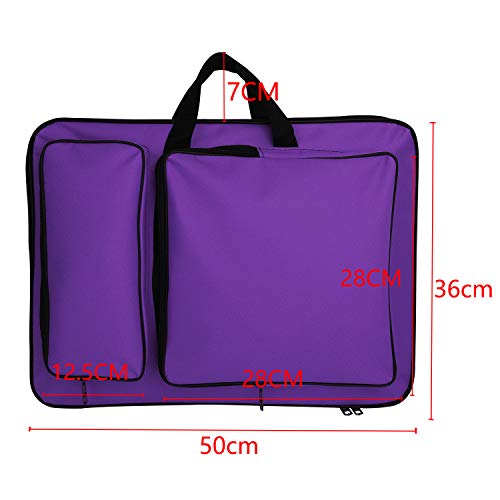 Water-Resistant Art Portfolio Bag Artboard Carrying Case Paint Drawing Sketch Pad Handheld Backpack Sketching Painting Pigment Storage Bag