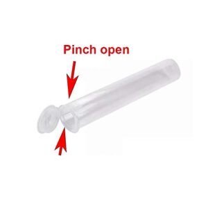 72mm Child Resistant Pop Top Cartridge Tubes Clear 1mL 0.5mL (1000 Pack)