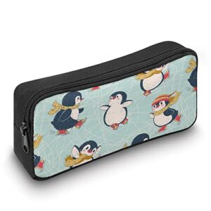 Cute Penguins Pencil Case Stationery Pen Pouch Portable Makeup Storage Bag Organizer Gift