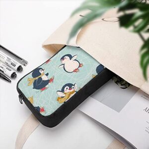 Cute Penguins Pencil Case Stationery Pen Pouch Portable Makeup Storage Bag Organizer Gift