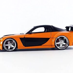 Jada Toys Fast & Furious 1:24 1995 Mazda RX-7 Widebody Die-cast Car w/Han's 2.75" Die-cast Figure, Toys for Kids and Adults