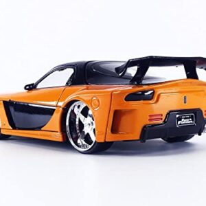 Jada Toys Fast & Furious 1:24 1995 Mazda RX-7 Widebody Die-cast Car w/Han's 2.75" Die-cast Figure, Toys for Kids and Adults