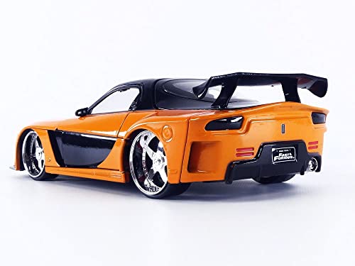 Jada Toys Fast & Furious 1:24 1995 Mazda RX-7 Widebody Die-cast Car w/Han's 2.75" Die-cast Figure, Toys for Kids and Adults