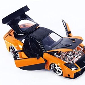 Jada Toys Fast & Furious 1:24 1995 Mazda RX-7 Widebody Die-cast Car w/Han's 2.75" Die-cast Figure, Toys for Kids and Adults