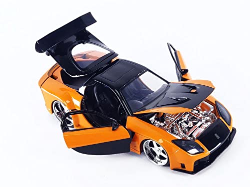 Jada Toys Fast & Furious 1:24 1995 Mazda RX-7 Widebody Die-cast Car w/Han's 2.75" Die-cast Figure, Toys for Kids and Adults