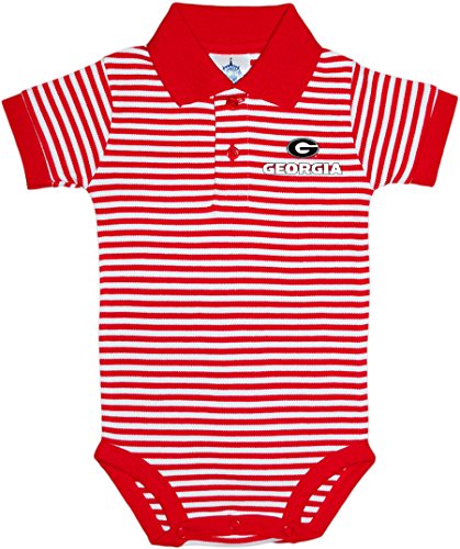 Creative Knitwear Georgia Bulldogs Baby Striped Polo Bodysuit