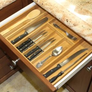 Oceanstar Bamboo Expandable Set Drawer Organizer, 18 in, Natural (KT1293)