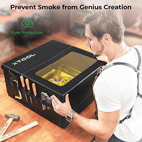 xTool Enclosure for Laser Engraver, Flame Retardant and Smoke-Proof for xTool D1/D1 Pro and Other Laser Cutter, Foldable Laser Engraving Machine Accessories, Effectively Isolating 99% of smog, Odor