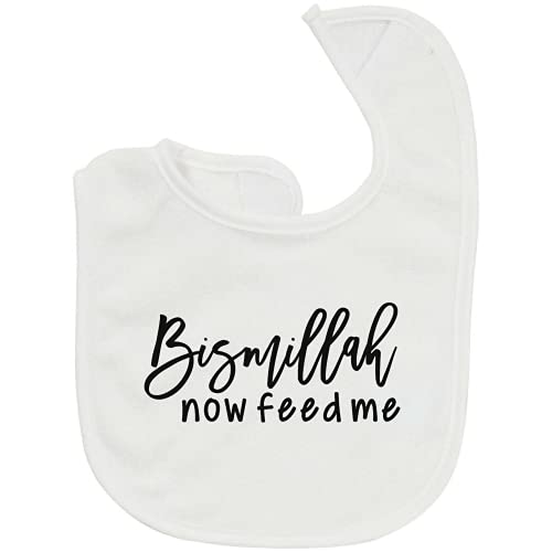 TwentyFourDoves Bismillah Now Feed Me Bib, Pakistani Baby, Baby Muslim, Desi (One Size)