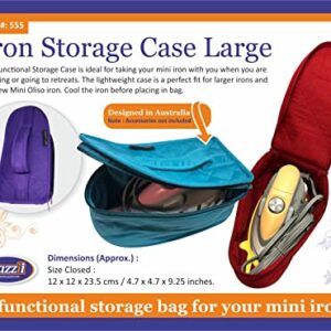 Yazzii Iron Storage Case - Iron Protective Cover - Travel Iron Holder with Handle & Zipper Closure - Iron Carrying Storage Bag - Dustproof & Easy to Carry Navy