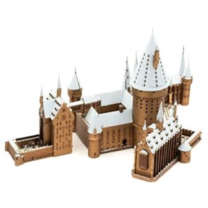 Fascinations Metal Earth Premium Series Harry Potter Hogwarts Castle in Snow 3D Metal Model Kit Bundle with Tweezers