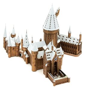 Fascinations Metal Earth Premium Series Harry Potter Hogwarts Castle in Snow 3D Metal Model Kit Bundle with Tweezers