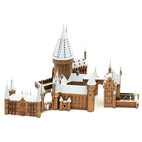 Fascinations Metal Earth Premium Series Harry Potter Hogwarts Castle in Snow 3D Metal Model Kit Bundle with Tweezers