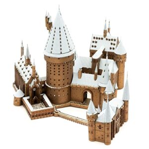 Fascinations Metal Earth Premium Series Harry Potter Hogwarts Castle in Snow 3D Metal Model Kit Bundle with Tweezers