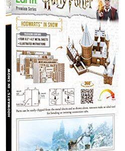 Fascinations Metal Earth Premium Series Harry Potter Hogwarts Castle in Snow 3D Metal Model Kit Bundle with Tweezers