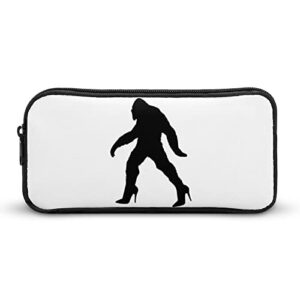 bigfoot sasquatch high heels pencil case stationery pen pouch portable makeup storage bag organizer gift