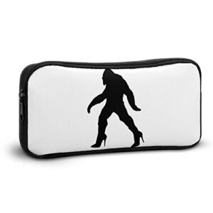 Bigfoot Sasquatch High Heels Pencil Case Stationery Pen Pouch Portable Makeup Storage Bag Organizer Gift