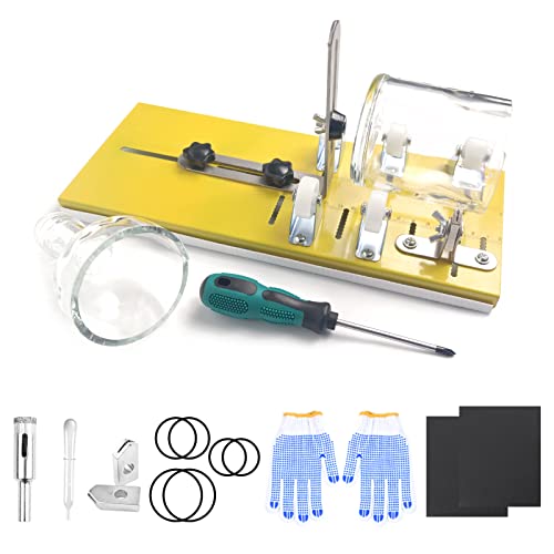 Glass Bottle Cutter, Glass Cutting Kit with Glass Cutter and Safety Gloves, Glass Cutter for Bottles of Beer, Whiskey, Champagne