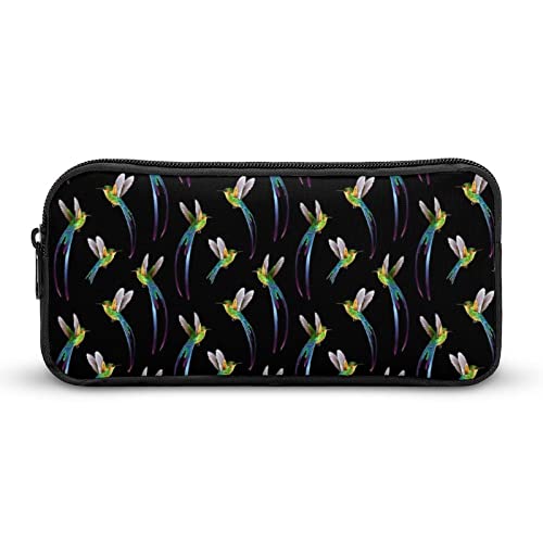 Beautiful Hummingbirds Pencil Case Stationery Pen Pouch Portable Makeup Storage Bag Organizer Gift