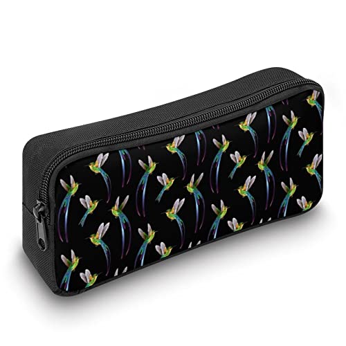 Beautiful Hummingbirds Pencil Case Stationery Pen Pouch Portable Makeup Storage Bag Organizer Gift