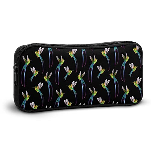 Beautiful Hummingbirds Pencil Case Stationery Pen Pouch Portable Makeup Storage Bag Organizer Gift